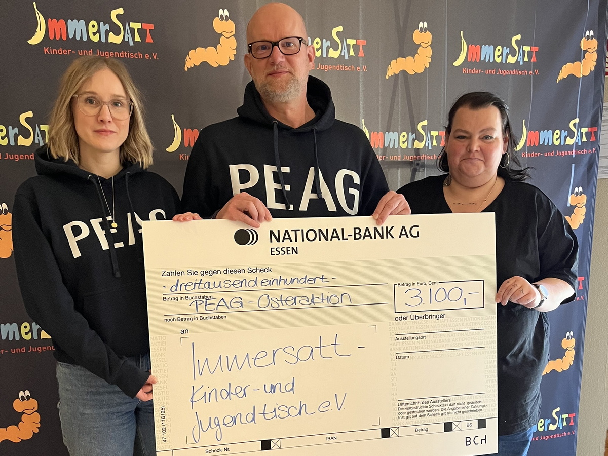 PEAG Personal: „Spenden statt Hasen“ an Ostern für die Zukunft von Kindern